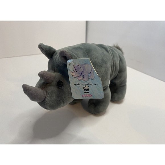 Gund | Toys | Gund Wwf Black Rhino Plush Stuffed Animal 4286 World ...